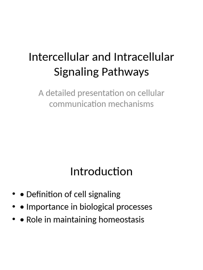 Intercellular Intracellular Signaling | PDF