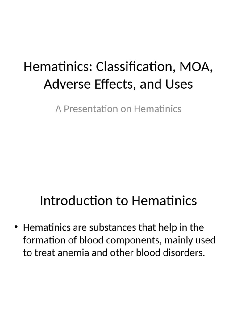 Hematinics Presentation | PDF