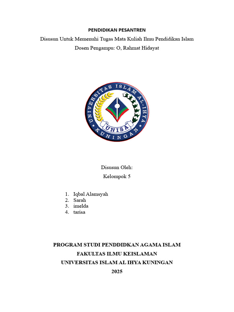 Pendidikan Pesantren | PDF