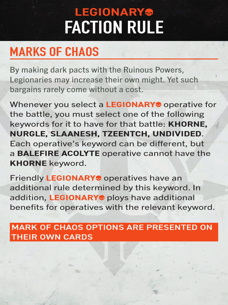 Legionaries - Faction Rules | PDF
