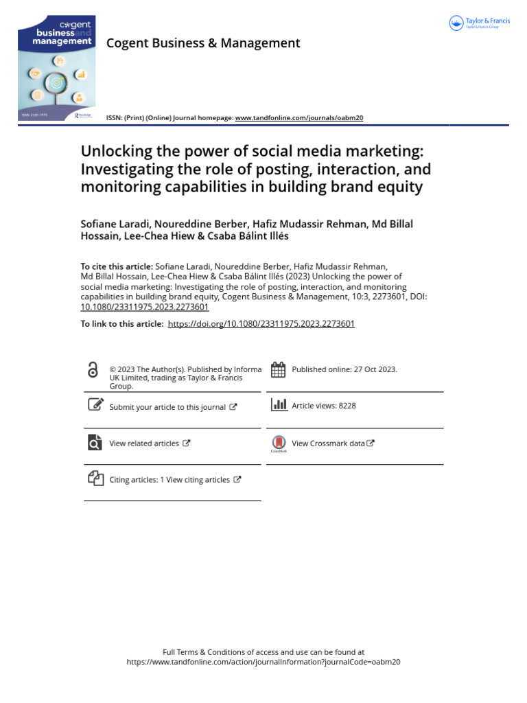 Unlocking The Power of Social Media Marketing Investigating The Role of ...