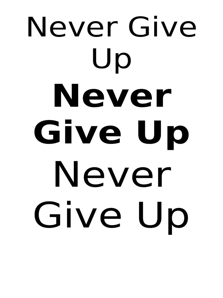Never Give Up | PDF