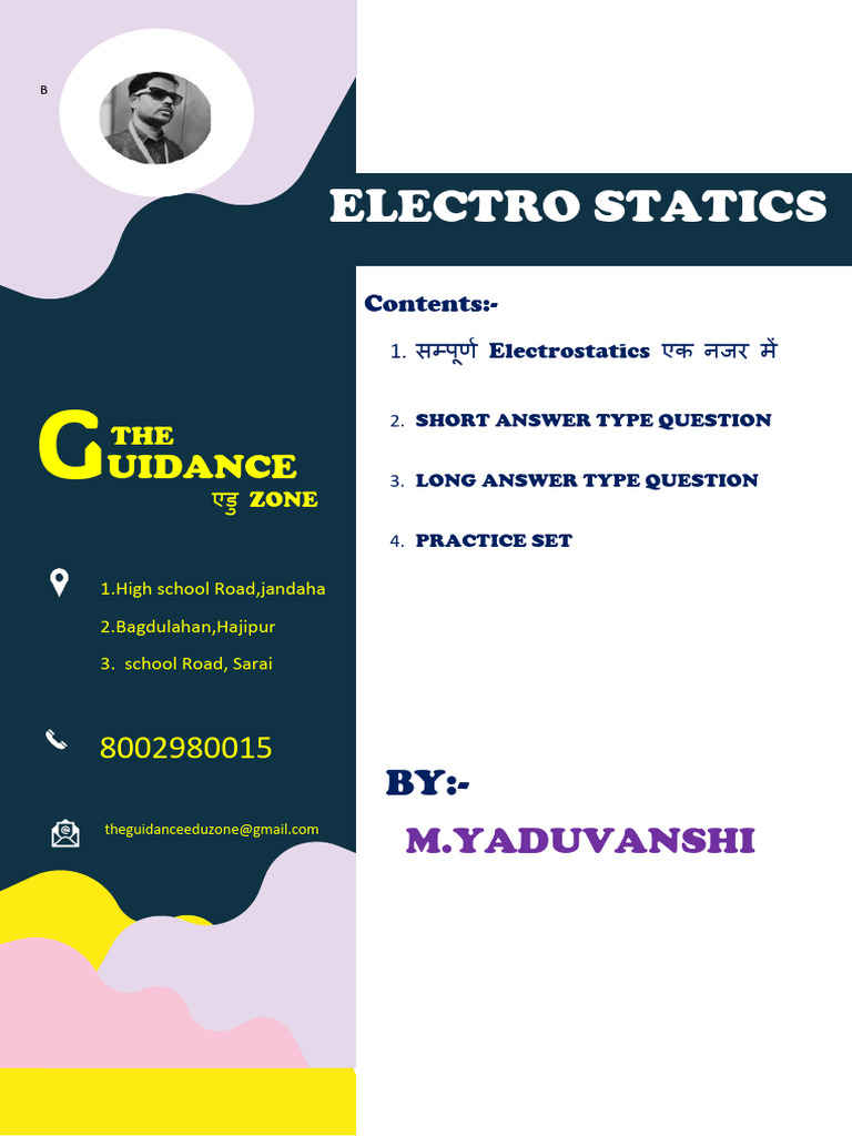 12th Physics ELECTROSTATICS (BY-MINTU SIR) | PDF