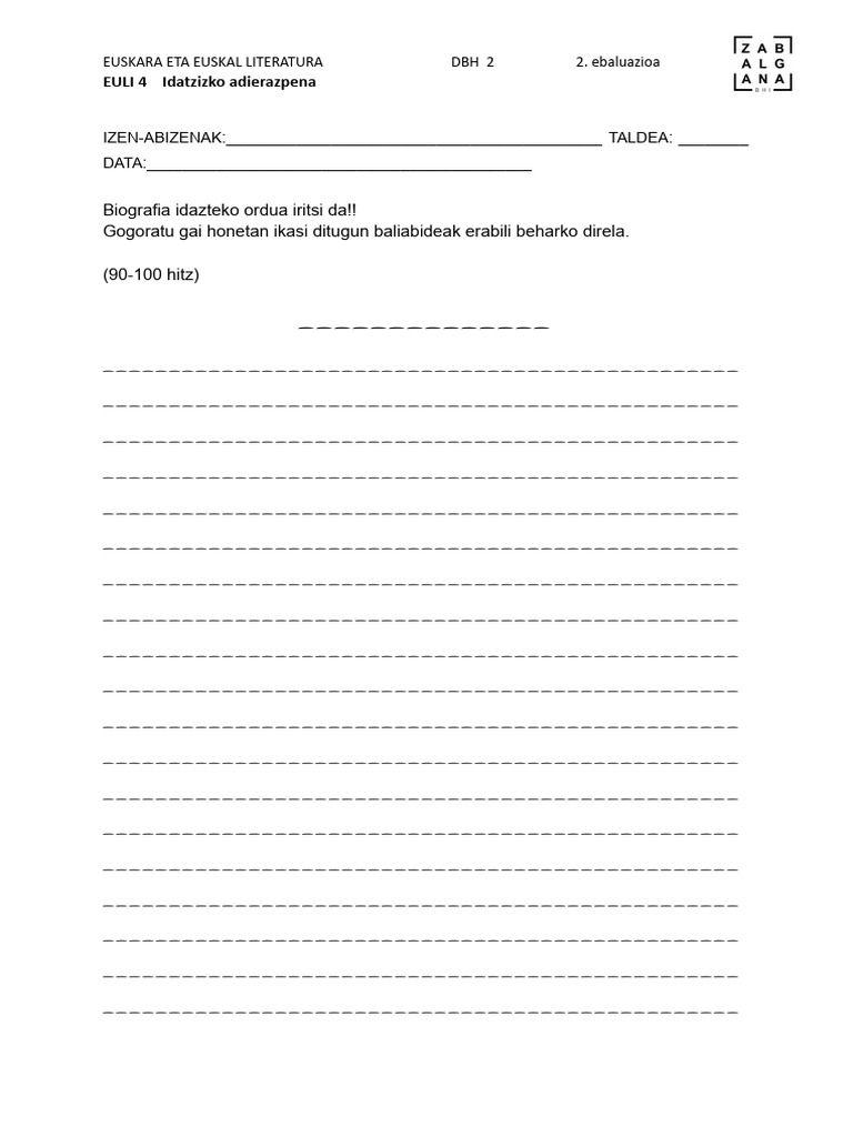 Biografia Idazmena - Docx Fitxategiaren Kopia | PDF
