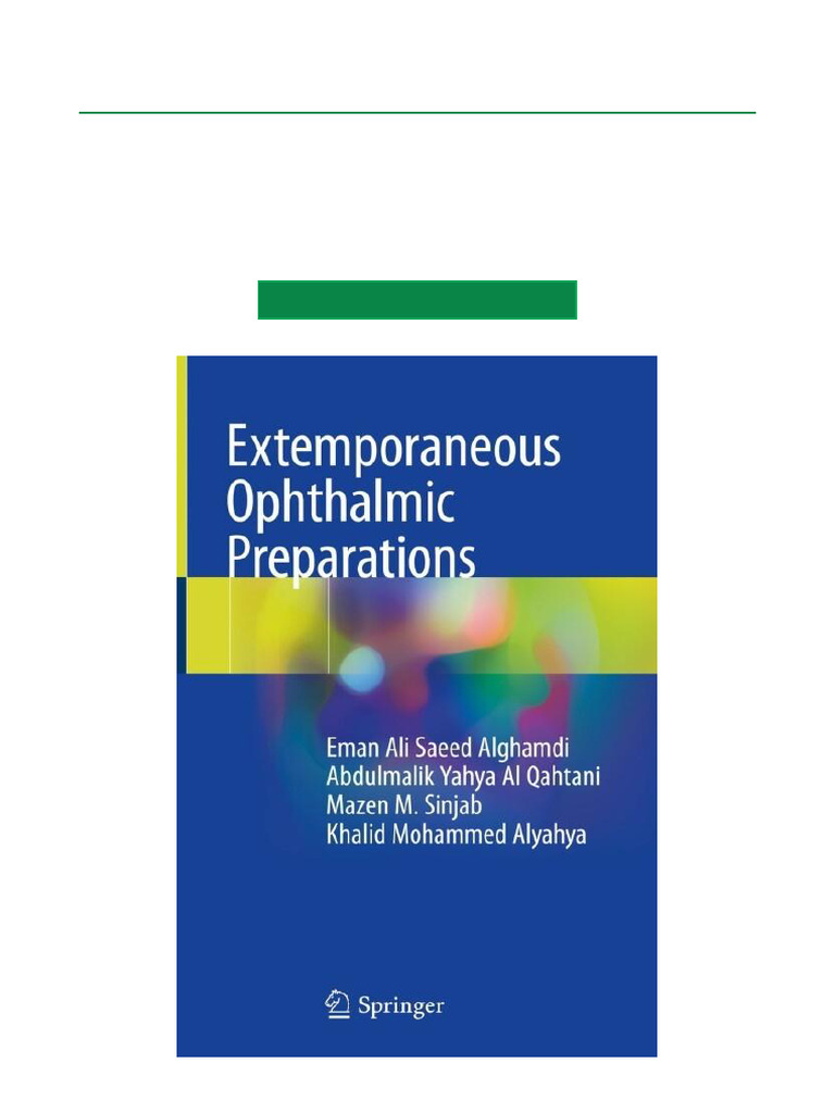 Most Loved Extemporaneous Ophthalmic Preparations All Chapter | PDF