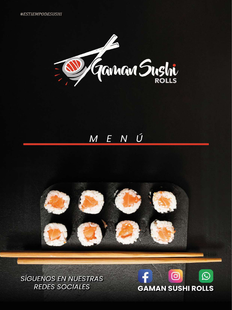 Menú Gaman Sushi Rolls 2025 | PDF