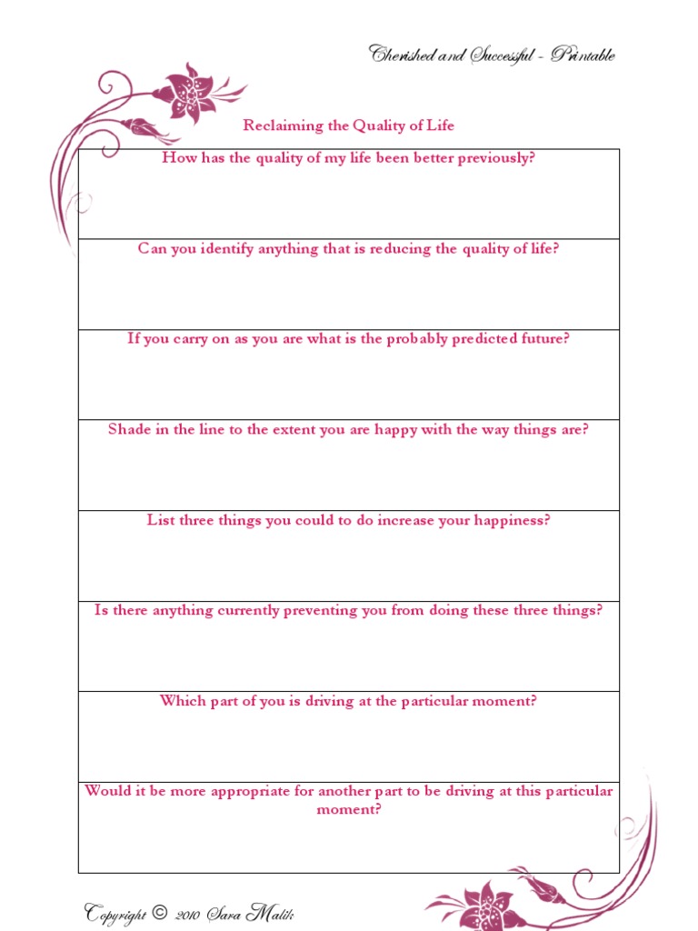 Printable - Quality of Life | PDF