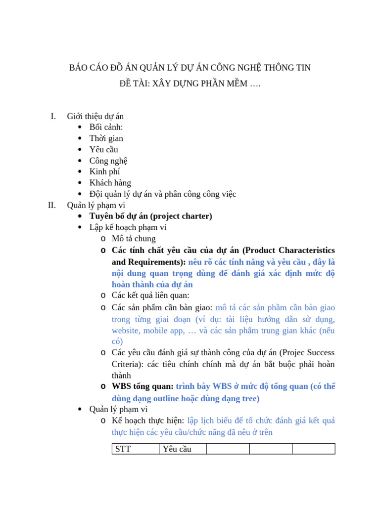 Bao Cao Do An QLDA CNTT | PDF