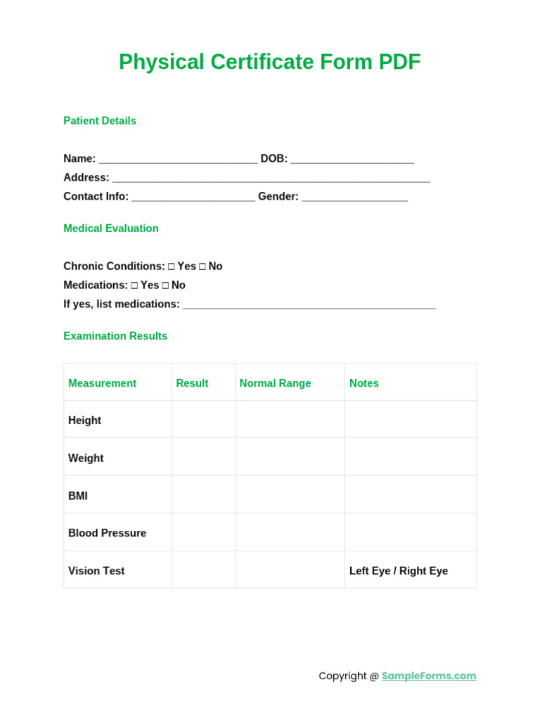 Physical Certificate Form PDF | PDF