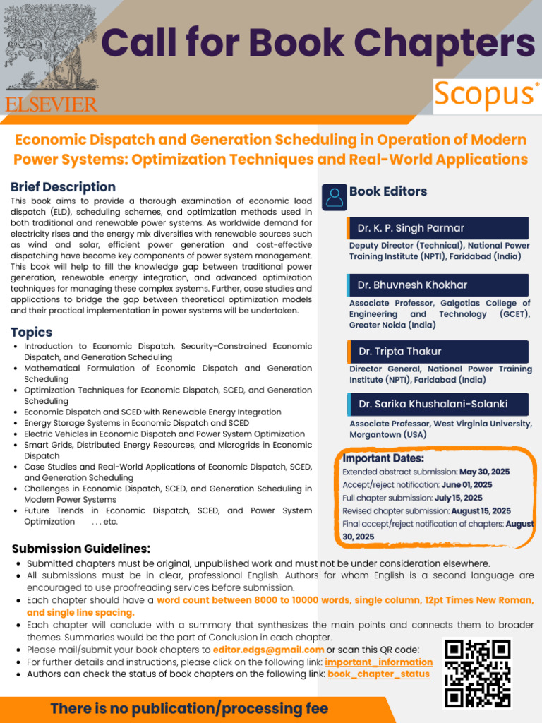 Call For Book Chapters (Elsevier) | PDF | Distributed Generation ...