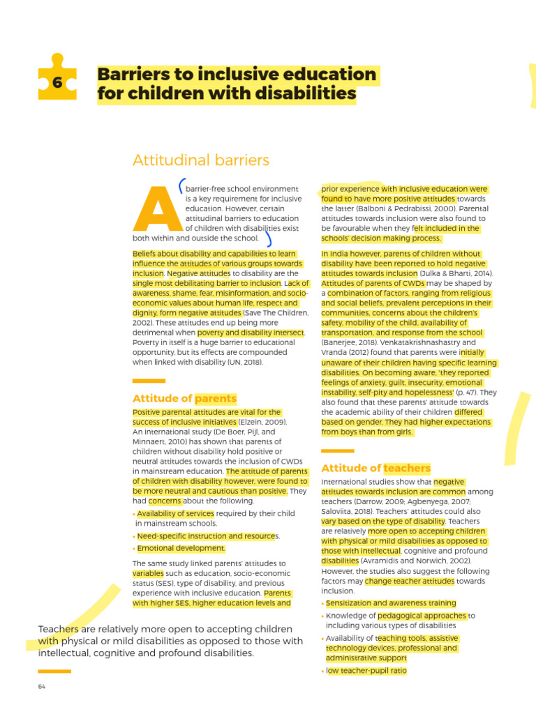 Attitudinal Barriers to Inclusive Education | PDF | Inclusion ...