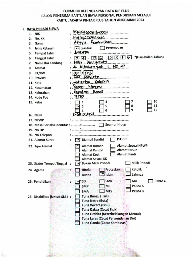 Abyyu - Formulir KJP | PDF