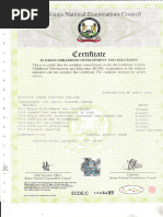KCSE Certificate Sample and Details | PDF