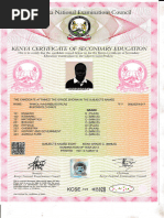 KCSE Certificate Sample and Details | PDF