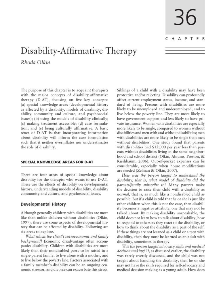 Disability-Affirmative Therapy Insights | PDF | Disability | Psychotherapy