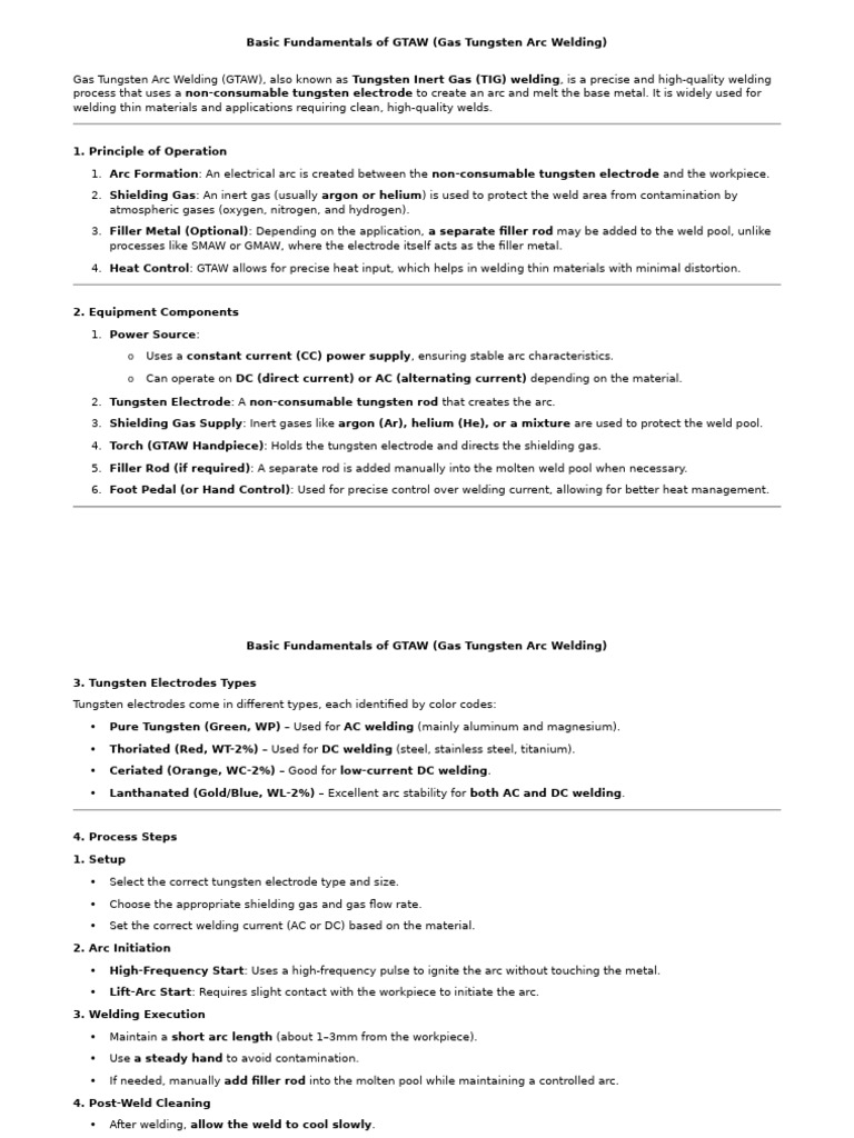 Fundamentals of GTAW Welding Process | PDF | Construction | Welding