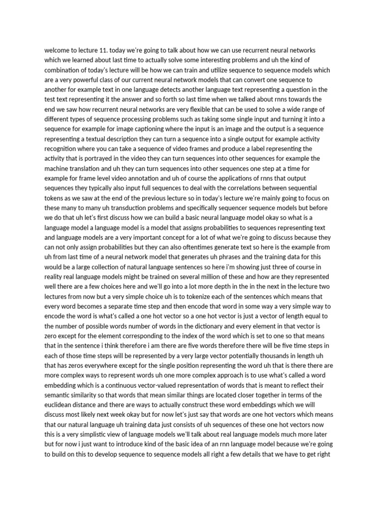 Sequence To Sequence Model | PDF | Euclidean Vector | Cognition