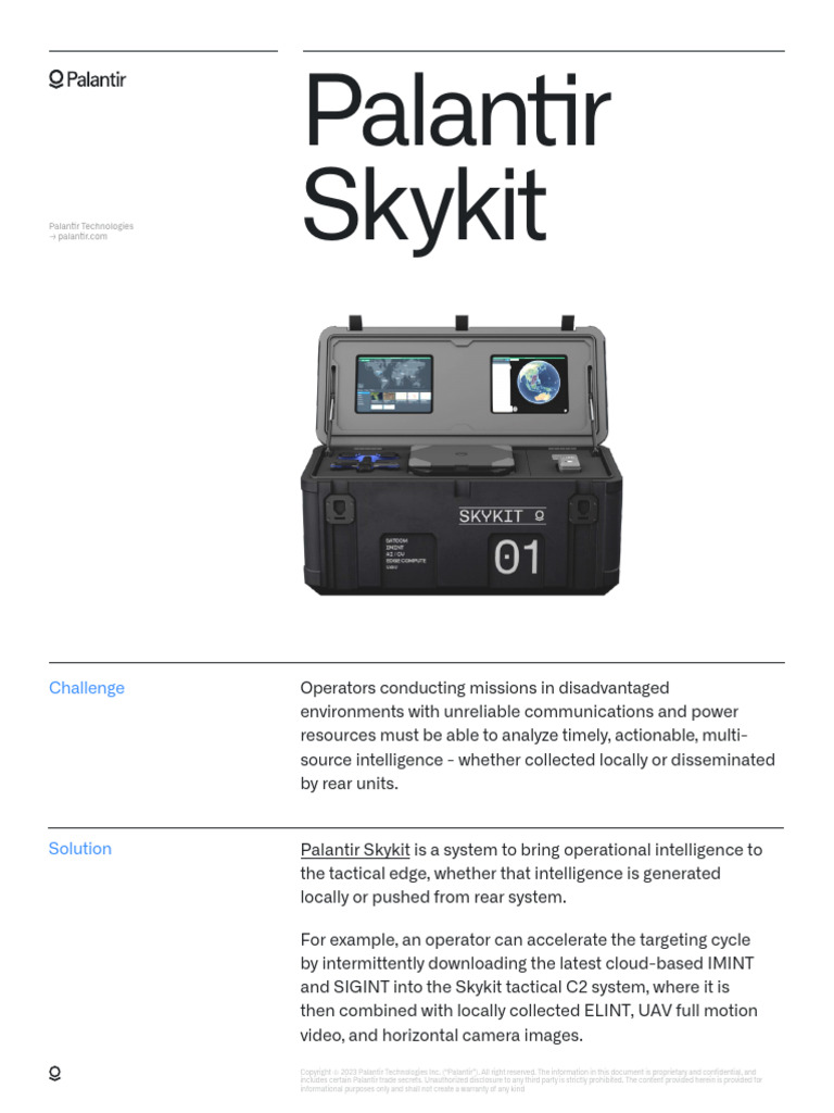 Palantir SkyKit Overview | PDF | Signals Intelligence | Data Collection