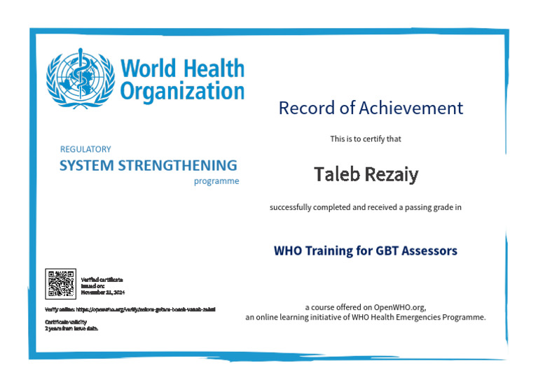 global-benchmarking-tool_RecordOfAchievement | PDF