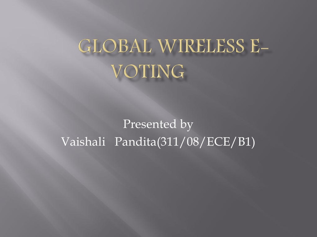 Global Wireless E-Voting System | PDF | Electronic Voting | Voting Machine