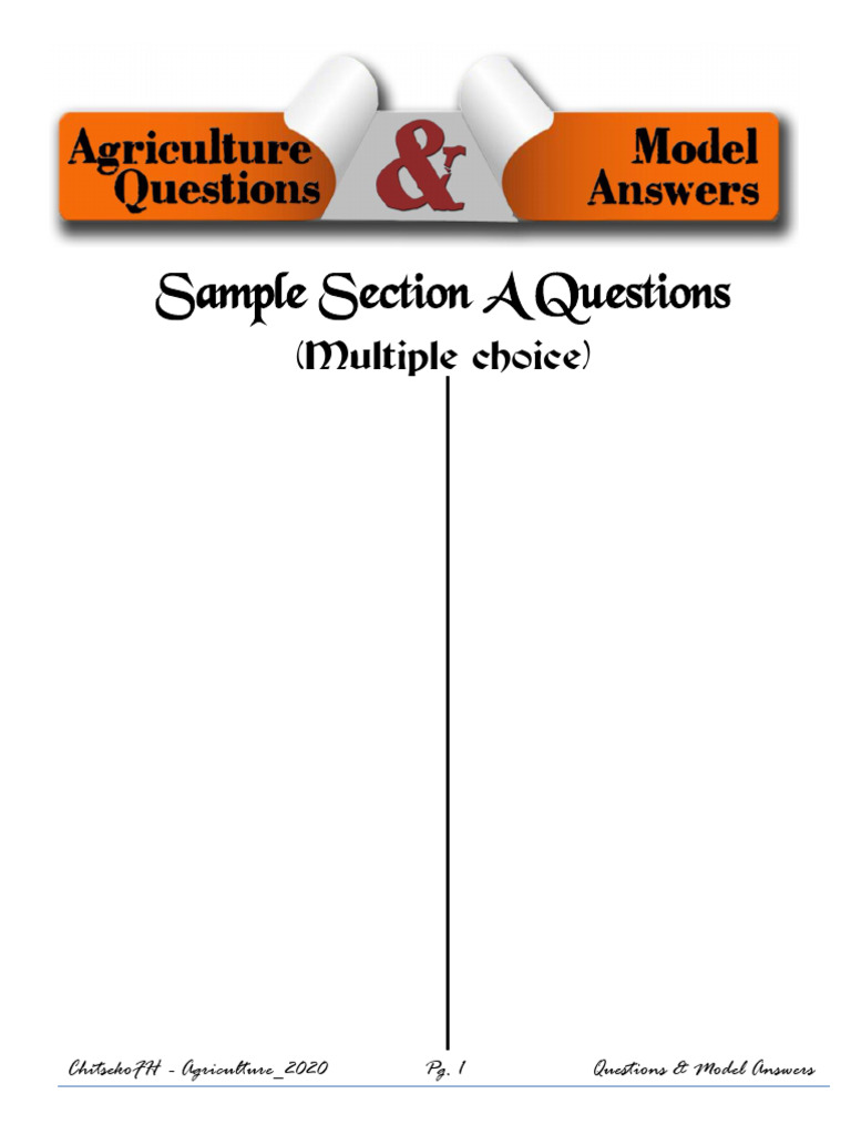 Agriculture Questions and Model Answers | PDF | Agriculture | Soil