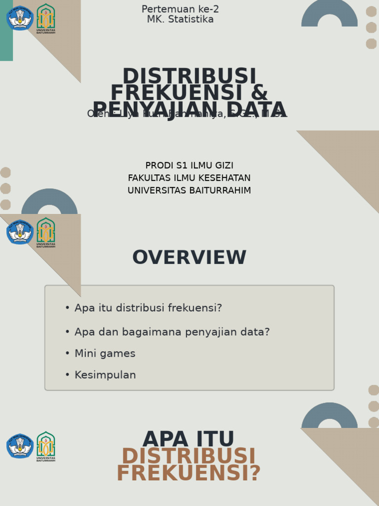 Pertemuan 2 Distribusi Frekuensi Dan Penyajian Data (T) | PDF