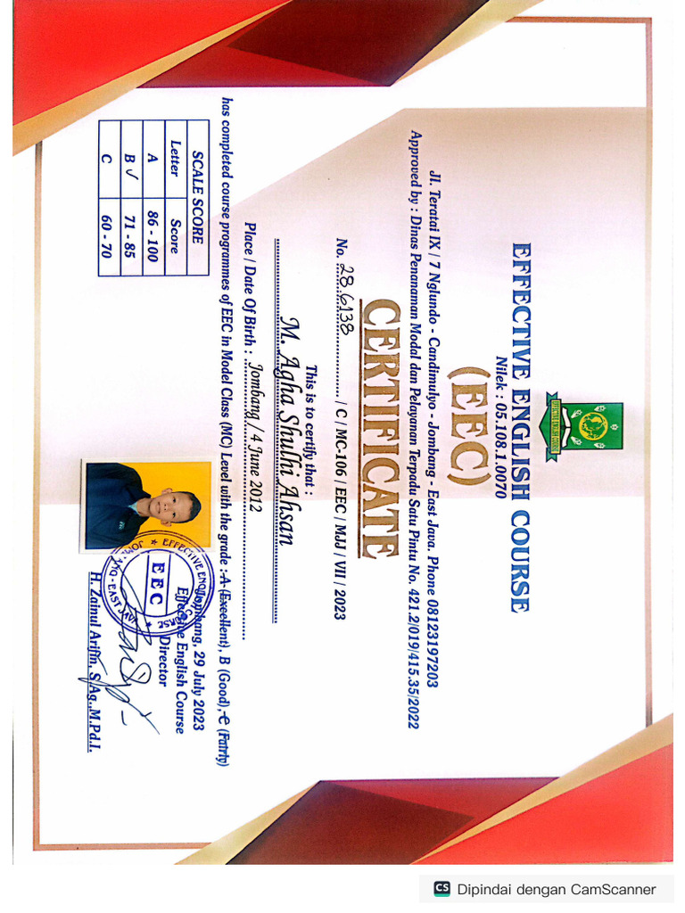 Sertifikat Eec Level MC | PDF