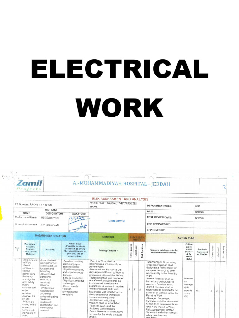 Electric work safety | PDF