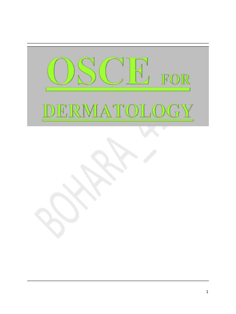 Osce Dermatology Best-Of-Luck | PDF | Dermatitis | Leprosy