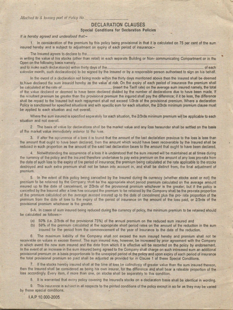 Declaration clauses-IAP | PDF