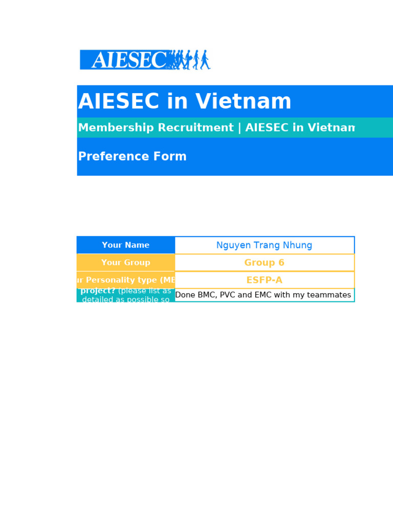 Preference Form - Candidate Package - Group Work Challenge - TMP Spring ...