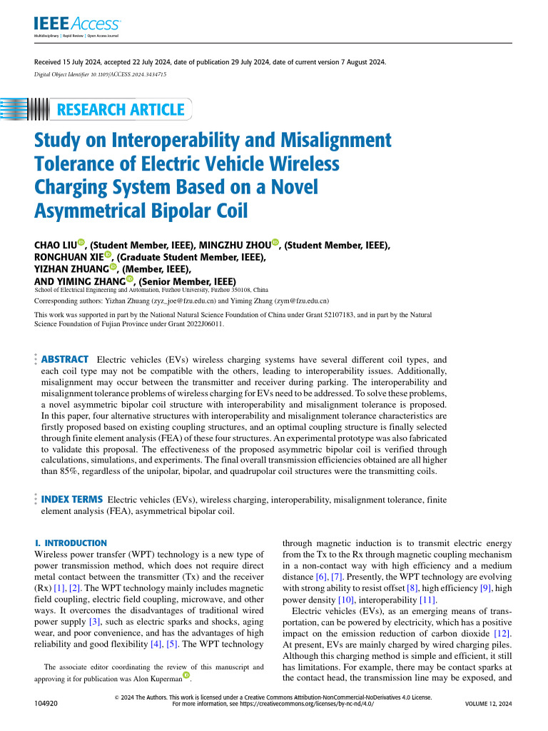 Study On Interoperability and Misalignment Tolerance of Electric Vehicle Wireless Charging ...