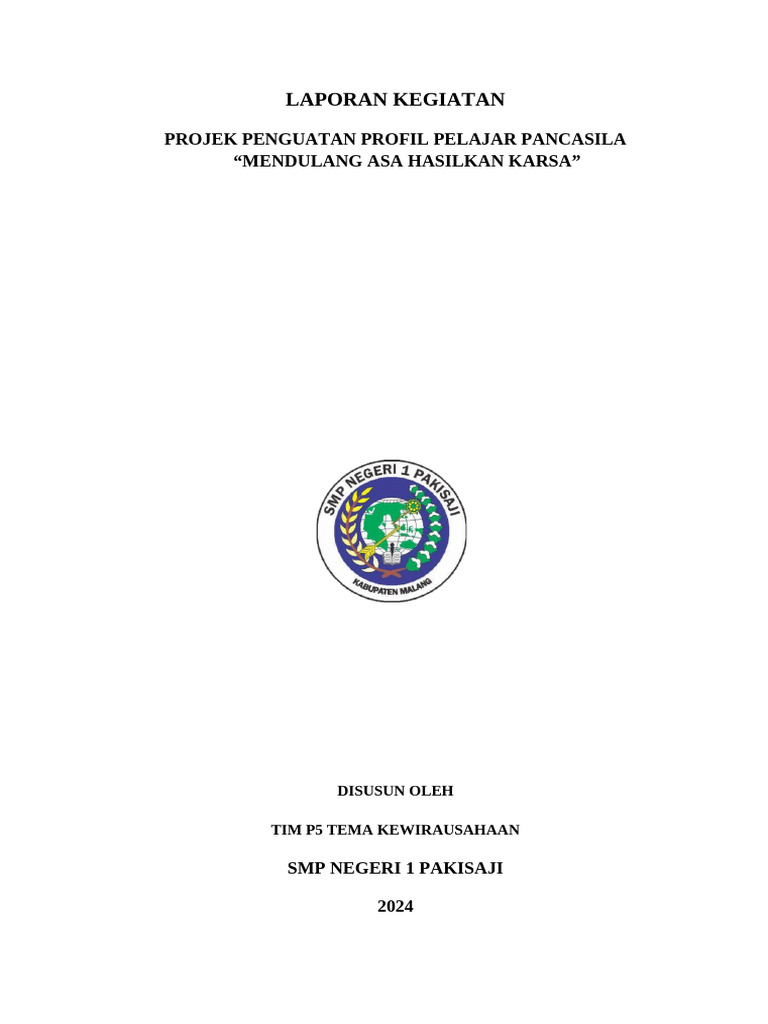 Contoh Laporan P5 Kewirausahaan | PDF