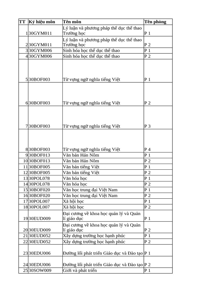 Lịch Thi HK2 Năm Học 2024-2025 (K2024) | PDF