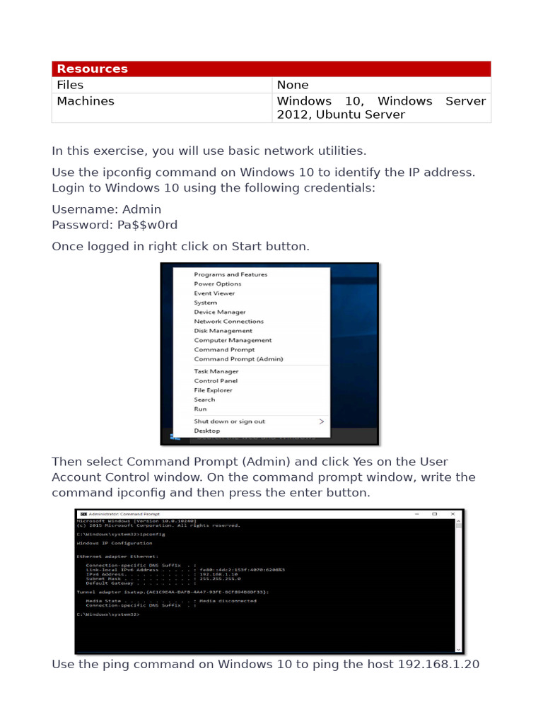 Network Utility Commands Guide | PDF
