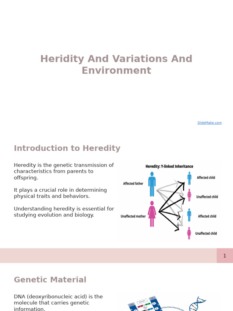 Heridity and Variations and Environment | PDF | Heredity | Genetics