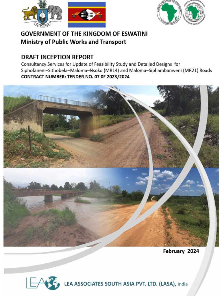 Draft Inception Report For MR14 and MR21 | PDF | Road | Road Surface