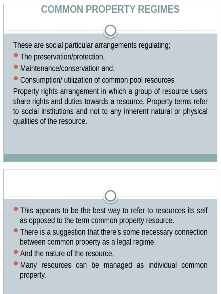 Common Property Regimes | PDF | Economics | Economies