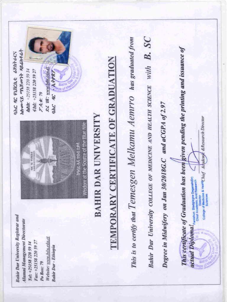 Bahirdar Midwifery Tempo-Stud Copyy | PDF