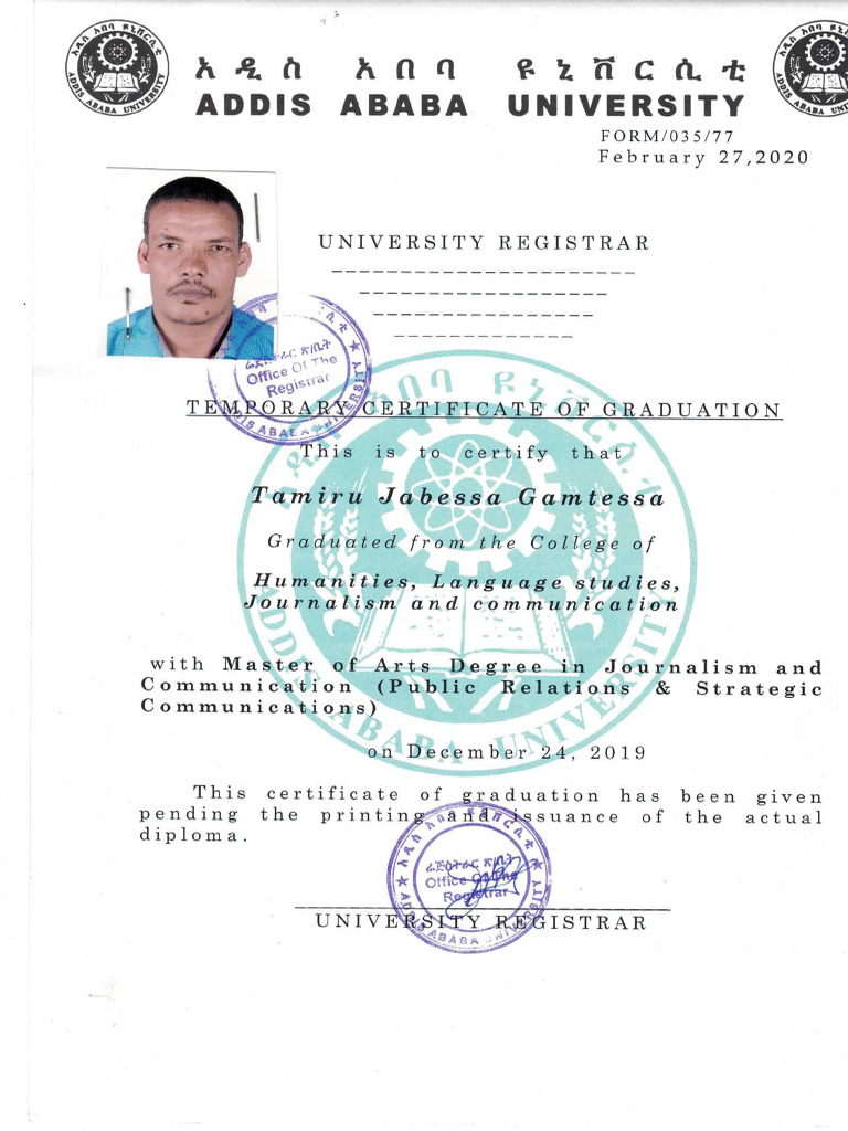 MA Temporary Certficate | PDF