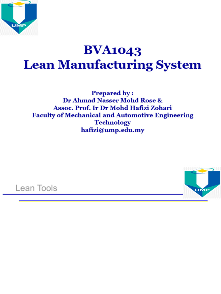 4 - BVA1043 Lean MFG - Lean Tools | PDF | Lean Manufacturing ...