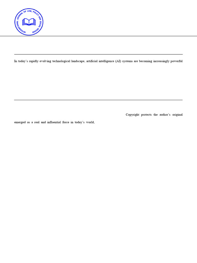 Intellectual Property Law in The Era of Artificial Intelligence | PDF ...