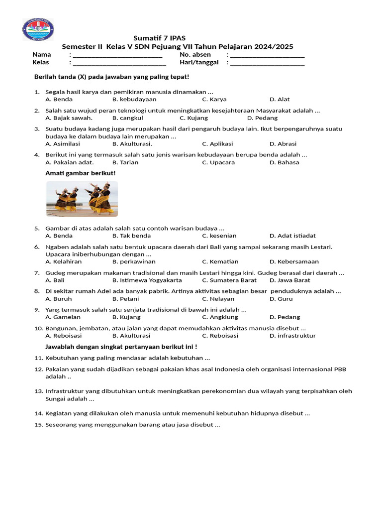 Sumatif 7 IPAS Kelas 5 | PDF