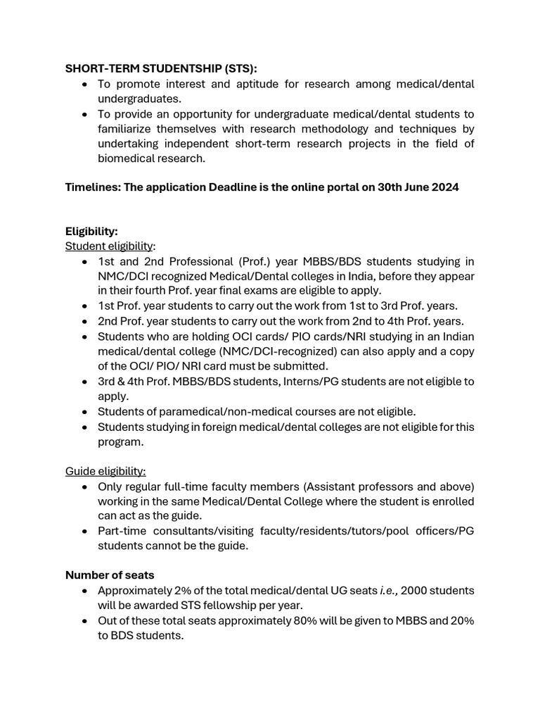 All-You-Need-To-Know ICMR STS | PDF | Knowledge