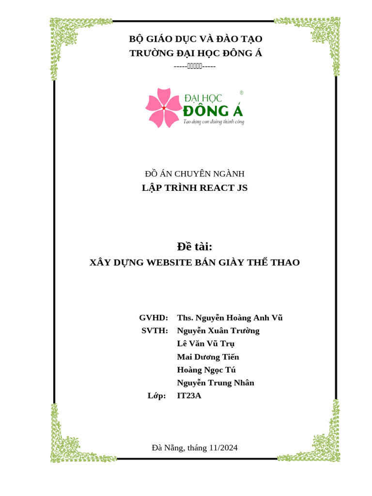 Bao Cao Do an Mon Hoc | PDF