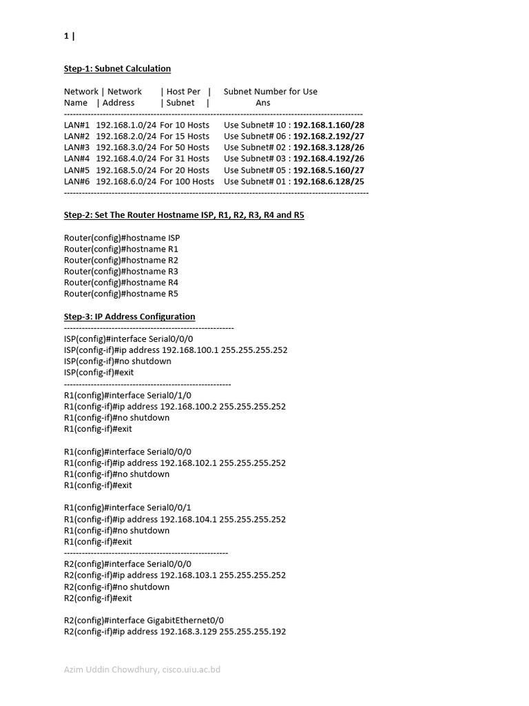 CSE 324_CN Lab Mid Practice | PDF | Router (Computing) | Communications Protocols