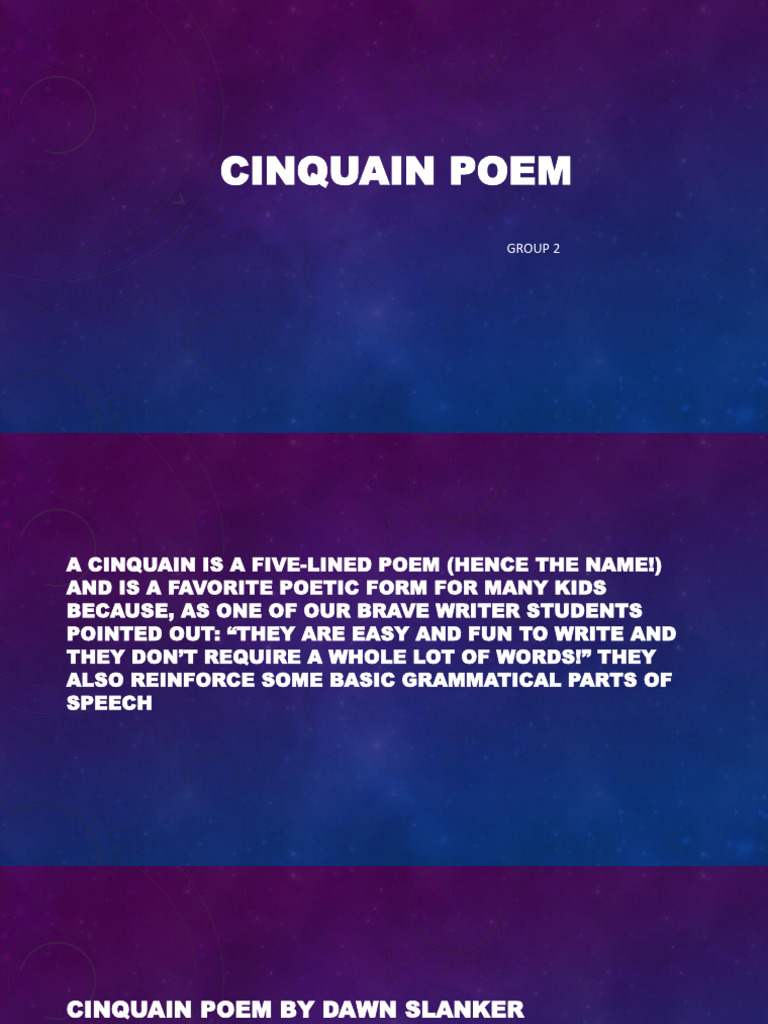 Cinquain Poem | PDF