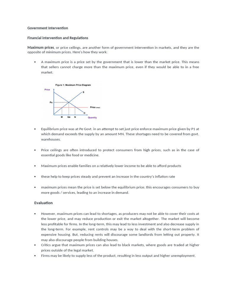 Government Intervention-Notes | PDF | Subsidy | Prices
