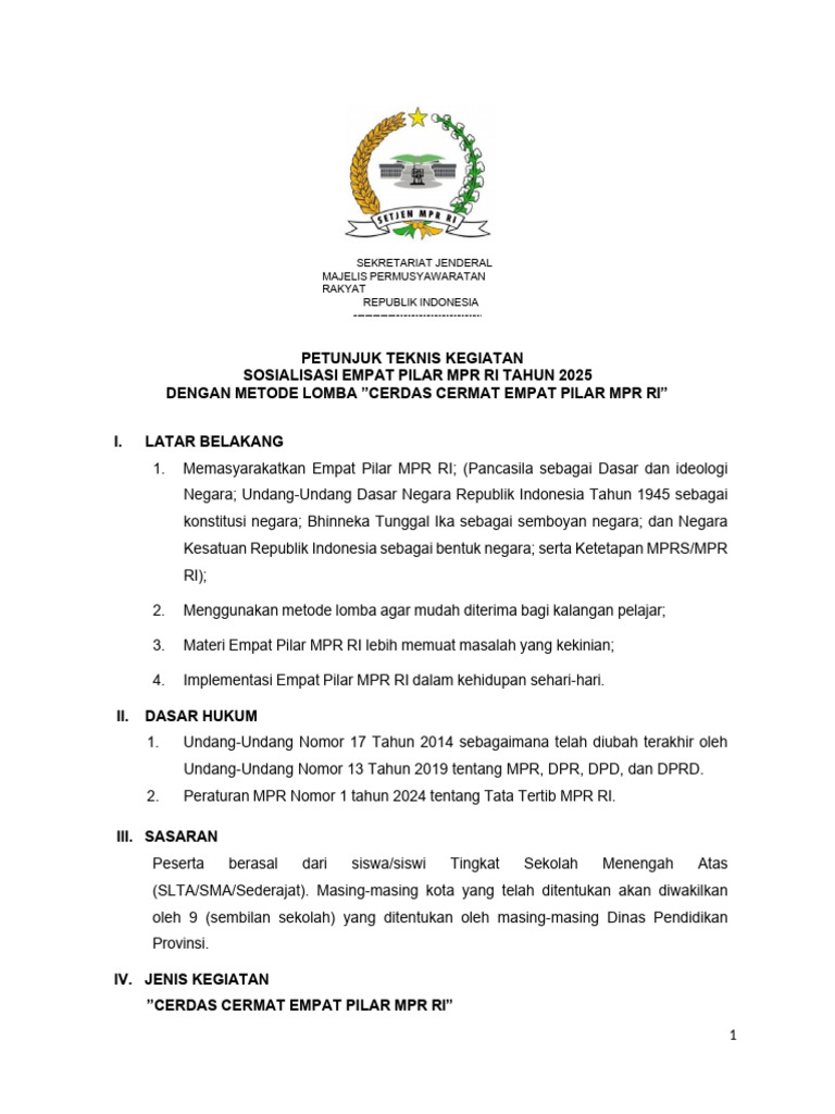 Petunjuk Teknis Lomba 2025 | PDF