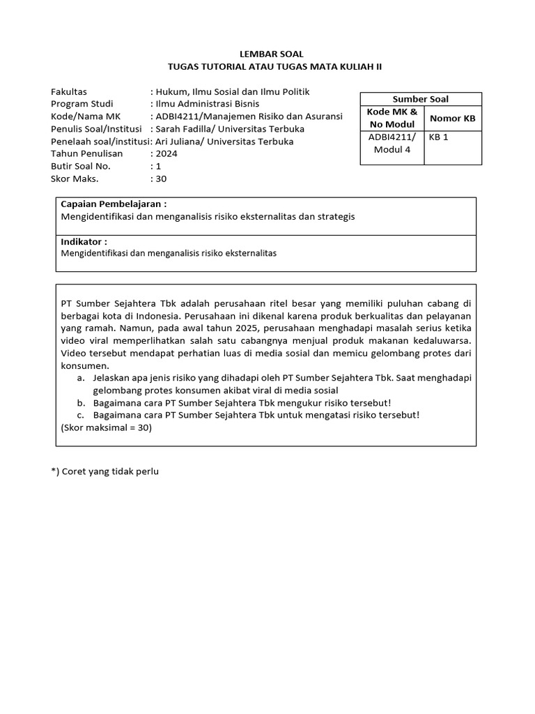 Tugas Tutorial 2 ADBI4211 2025 | PDF